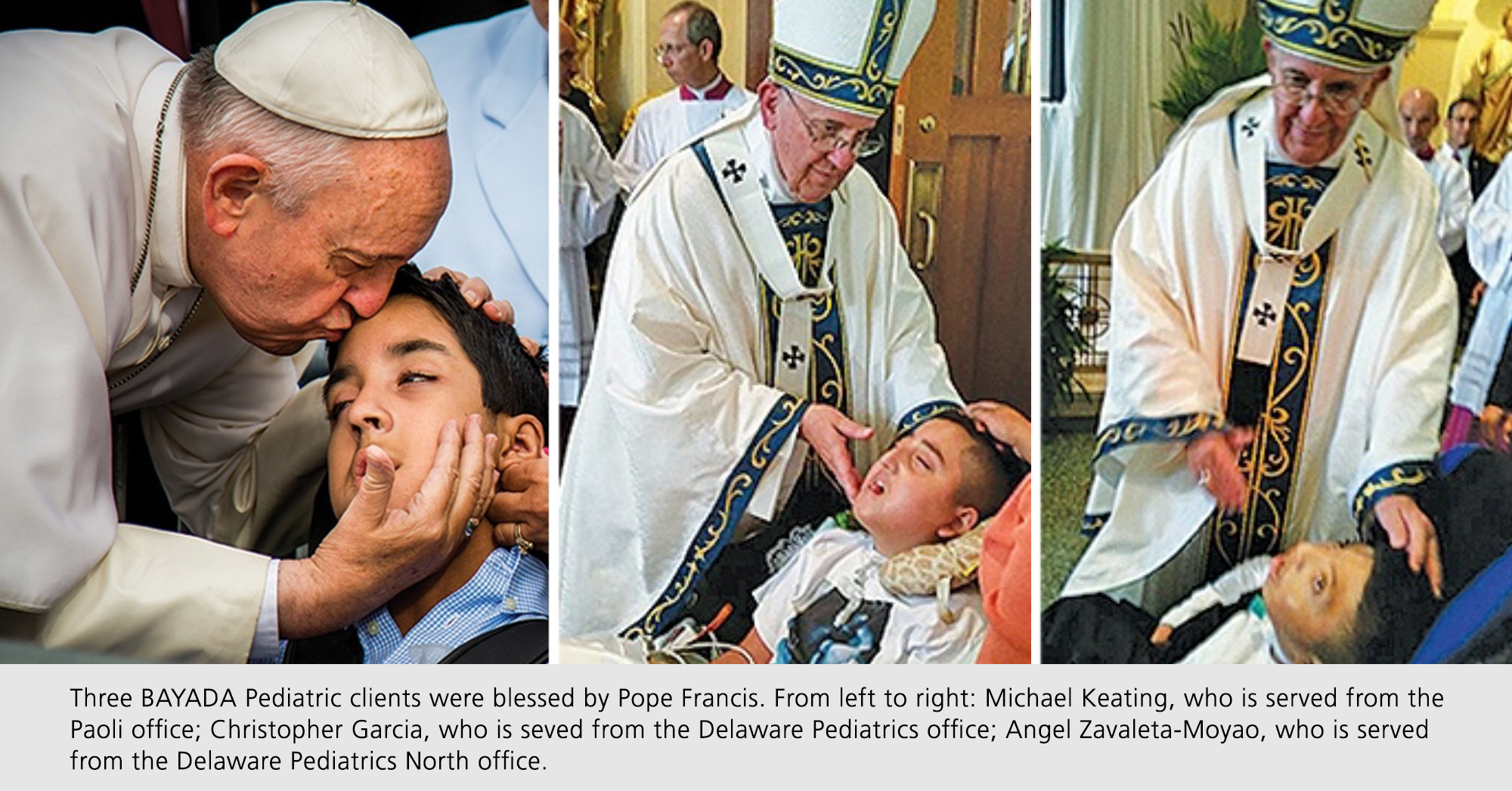 Pope Francis Blesses Three BAYADA Pediatric Clients pope-francis-blesses-three-bayada-pediatric-clients
